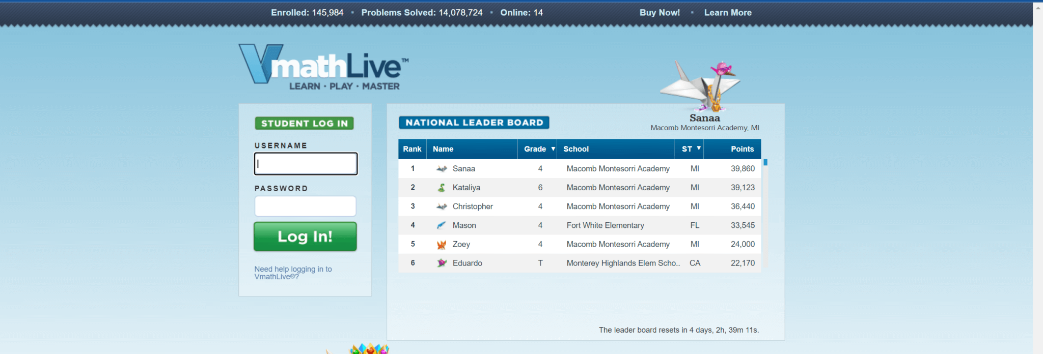 VMATH - MMA National Leaders! - Macomb Montessori Academy